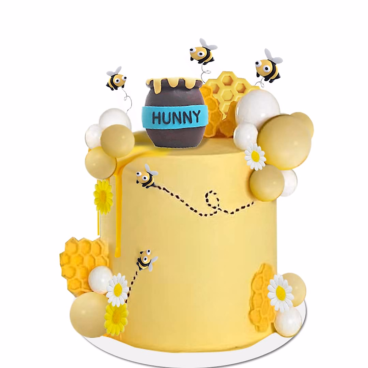 Honey Jar Cake Topper Honeycomb Cake Topper for Birthday Baby Shower