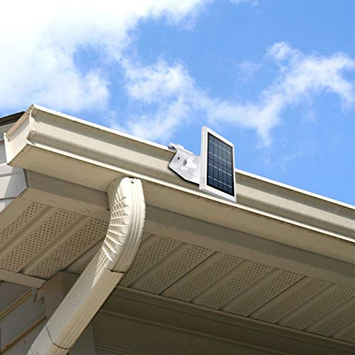 HOLACA Weatherproof Gutter Mount for Ring Solar Panel- Wall Mount Bracket Outdoor Mount Accessories for Ring Solar Panel (White)
