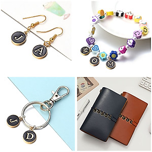 Beadtales 20 Pcs Letter Charms Enamel Alphabet Double Sided Charms for Bracelets Necklace Jewelry Making