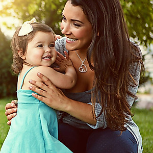 BEILIN Mother Daughter Jewelry - 925 Sterling Silver Lucky Elephant Love Heart Pendant Necklace Anklet Bracelet Ring Earrings for Women Teens(Necklace)