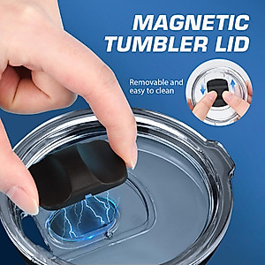 Magnetic Tumbler Lid, 2 Pack Replacement Lid for YETI 20 oz Tumbler, 16 oz Pints, 10/24 oz Mug, 10 oz Lowball with Magnetic Slider Switch