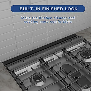 Slide-in Range Rear Filler Kit Black, Universal Triangular Fill Strip, Top Trim Kit Between Stove and Wall for Whirlpool & Most Brand, Aluminum Gap Cover, 30" Long