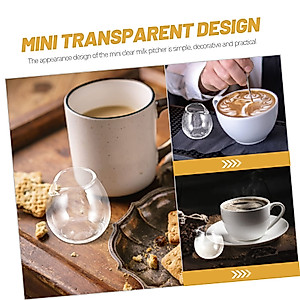BESTOYARD 2 Pcs Mini Glass Milk Cup Mini Glass Milk Pitcher for Sauce Maple Syrup Pitcher Mini Glass Milk Pitcher for Coffee Espresso Shots Mini Kettle Tea Small Material Honey