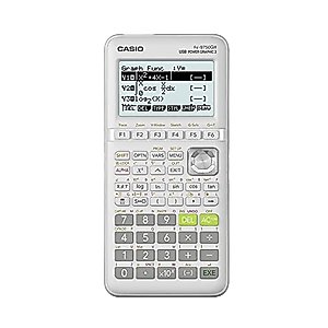 Casio fx-9750GIII White Graphing Calculator (fx-9750GIII-WE), 4 AA batteries required. (included) Small