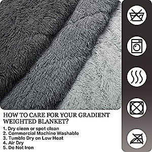 yescool Faux Fur Weighted Blanket 60"x80" 20lbs,Fuzzy Cozy Shaggy Weighted Blanket Queen Size for Adult，Fluffy Sherpa Comfy Heavy Blanket for Women Men,Warm Soft Plush Grey Blanket for Couch Sofa Bed