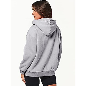 ANRABESS Women's Fashion Hoodies 2023 Fall Oversized Sweater Casual Jacket Cute Fleece Sweatshirts Y2k Long Sleeve Zip Up Y2k Clothes A989yanhui-S Light Grey
