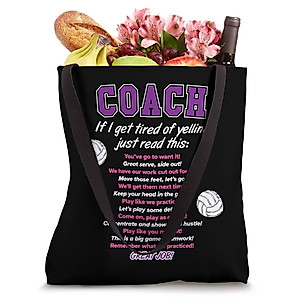 Funny Volleyball Coach Sayings Quotes Humor Gift Tote Bag