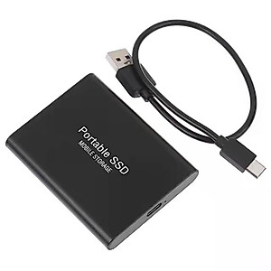 RIIOO Mobile Solid State Drive 4T Portable Solid State Drive Upgrade and Expansion Mini Version is Easy to Carry 3 Inches × 2.28 Inches (Black)