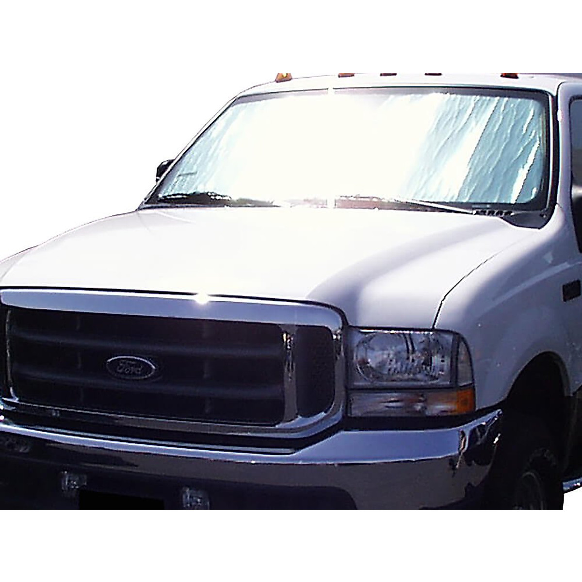 HeatShield, The Original Windshield Sun Shade, Custom-Fit for Ford F-250 Super Duty Truck (Extended Cab) 1999-2007 Silver Series