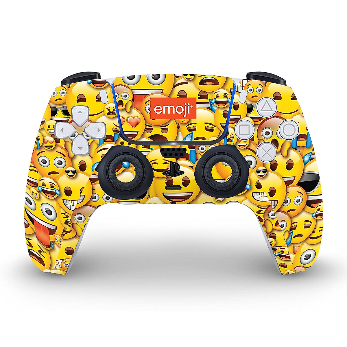 Head Case Designs Officially Licensed Emoji Smileys Art Patterns Vinyl Faceplate Sticker Gaming Skin Case Cover Compatible with Sony Playstation 5 PS5 Disc Edition Console & DualSense Controller