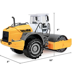 Click N’ Play Friction Powered Jumbo Steamroller Truck Construction Sandbox Car Toy Vehicle | Toys For Kids, Toddler, Boy, and Girl 3-5 Year Old | Trucks Work On Sand and Playground | Great Gift