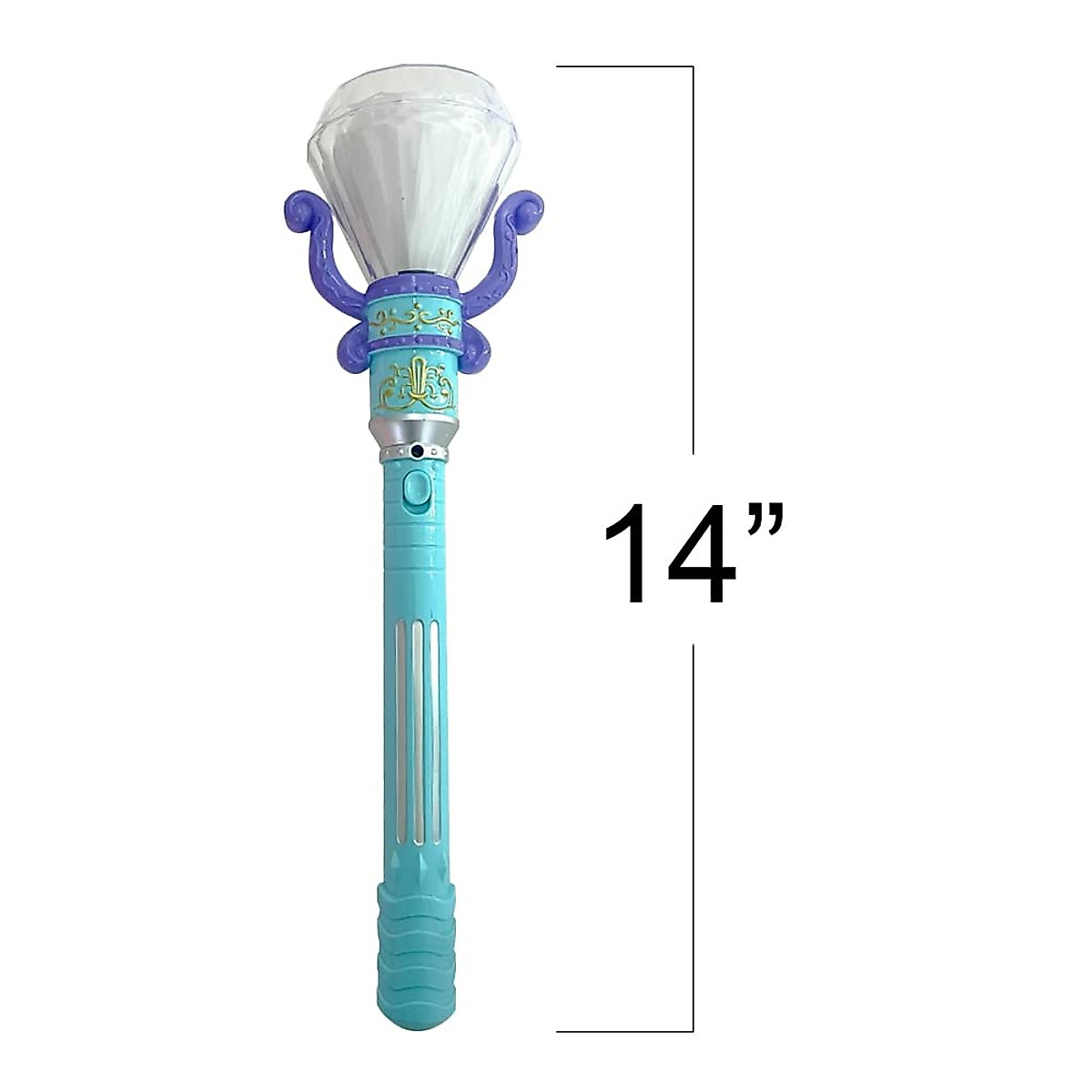 ArtCreativity Light Up Princess Wands for Kids (Set of 2) - Pink and Blue Fairy Wands with Spinning LEDs, Batteries Included - Light Up Wands for Girls and Boys, Perfect Pretend Play Toys