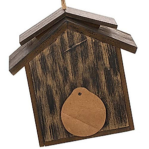 Topadorn Wooden Bird House Hanging Outdoor,Eco Friendly Materials and Decorative with Bird Printed