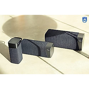 PHILIPS S7505 Wireless Bluetooth Speaker with Built-in Power-Bank, Large Bold Sound, Up to 20 Hours Playtime, IPX7 Waterproof, Shower Ready, Large Size, Gray