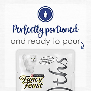 Purina Fancy Feast Broths with Tuna, Shrimp & Whitefish Wet Cat Food Complement Variety Pack, 1.4 oz., Count of 4