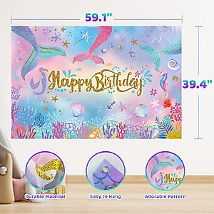 Party Spot! Mermaid Birthday Decorations, Mermaid Party Decorations Supplies Kit, 16 Tableware Sets, Balloon Arch, Balloons, Mermaid Disposable Paper Plates, Backdrop, Cake Topper, All in one Set