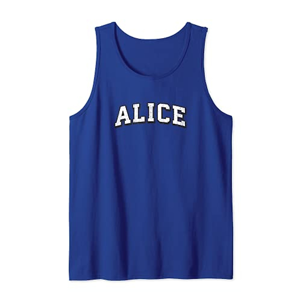 Alice Texas Vintage Athletic Sports B&W Print Tank Top