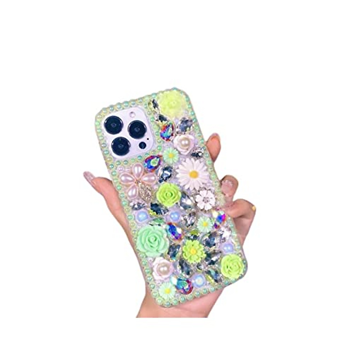 redecarie for Galaxy S9 Plus Crystal Rhinestone Case,Diamond Bling Floral Glitter Shiny Sparkle Women Girls Kids Cute 3D Protective Phone Case for Samsung Galaxy S9 Plus