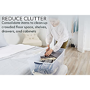 Rubbermaid Cleverstore Clear Plastic Storage Bins with Lids, 95 Qt-4 Pack, 4 Count