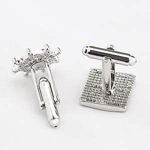 Create idea 4 Pairs Men's Cufflinks Classic Shirt Cuff Links Poker & Striped & World Map & Rudder Cufflinks for Men Father Groom Clothing Decoration Accessories