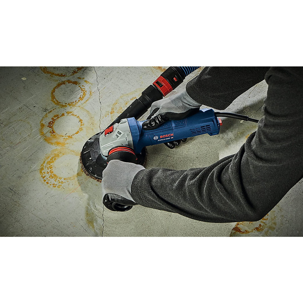 BOSCH GWS10-450P 4-1/2 In. Ergonomic Angle Grinder with Paddle Switch, Grey,black,blue