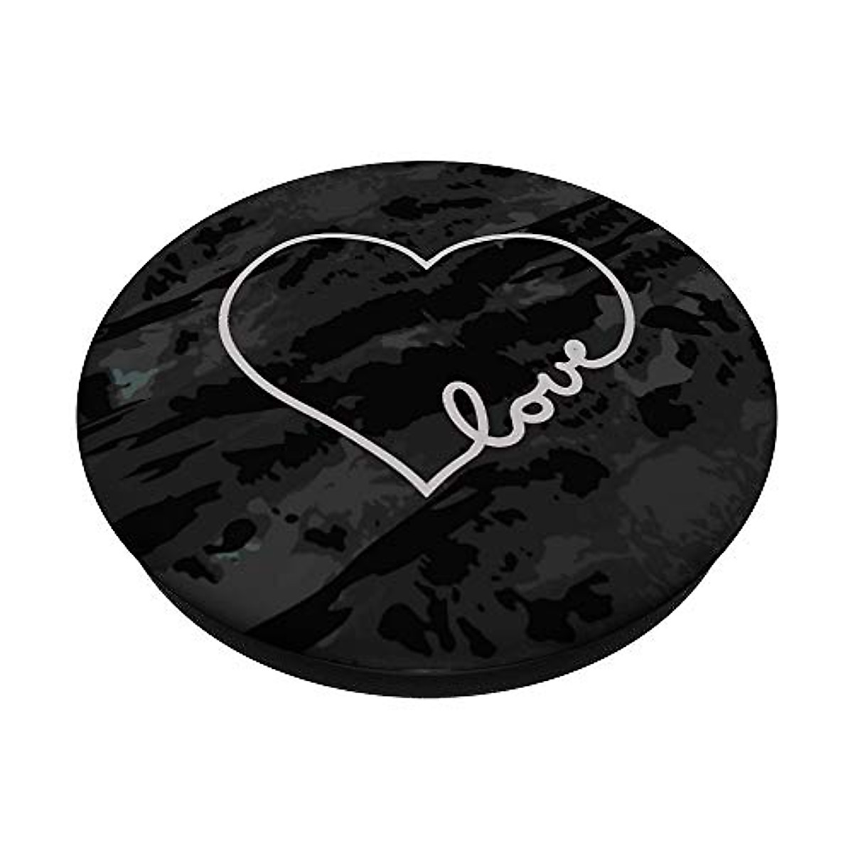 White Heart Love Black PopSockets PopGrip: Swappable Grip for Phones & Tablets