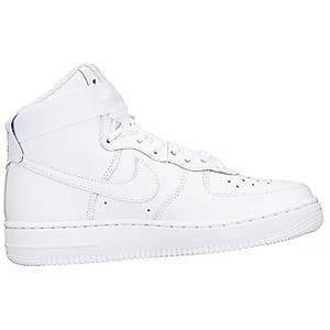Nike Women's AIR Force 1 HIGH Casual Shoes (8, White/White/White)