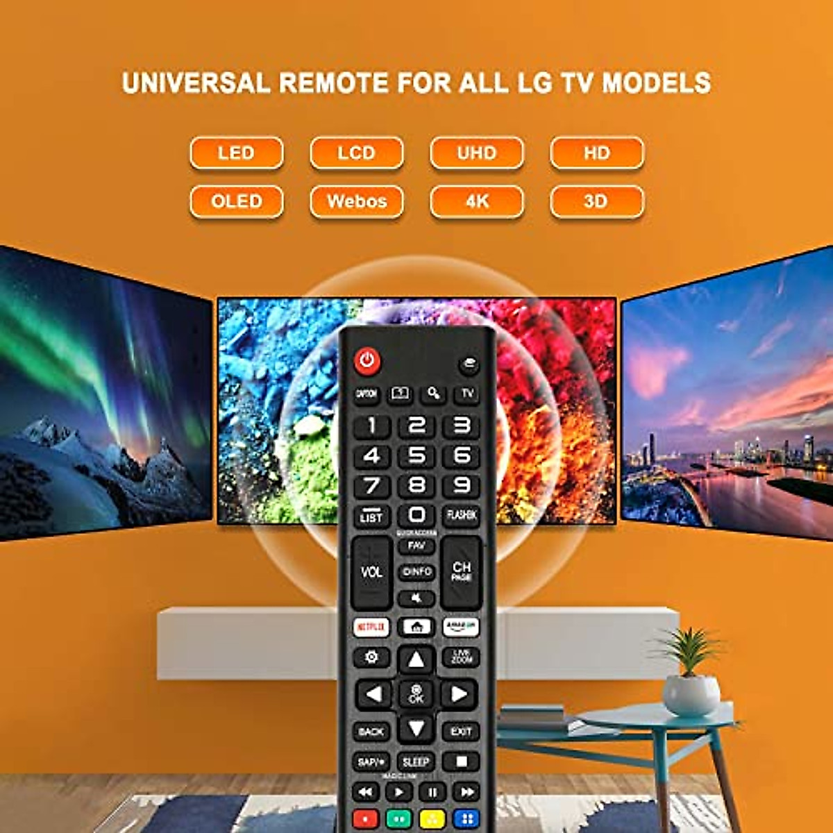 2 PC Universal Remote Control for LG Smart TV Remote Control,Compatible for All LCD LED 3D HDTV Smart TVs AKB75095307 AKB75375604 AKB74915305