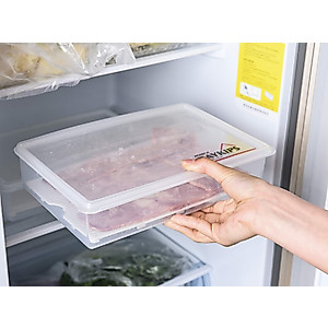 Komax Daykips Bacon Container for Refrigerator – BPA-Free Refrigerator & Freezer Containers for Food – Bacon Keeper for Refrigerator w/Dripping Tray for Bacon, Deli Meat & Cheese Storage (Set of 2)