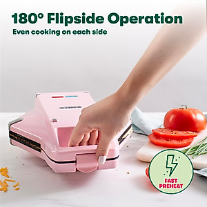 BELLA Bubble Waffle Maker for Hong Kong Style Breakfast Dessert 9" Waffles, Non-stick Iron Plates for Easy Cleaning and Food Release, Cone Rack Included, Pink