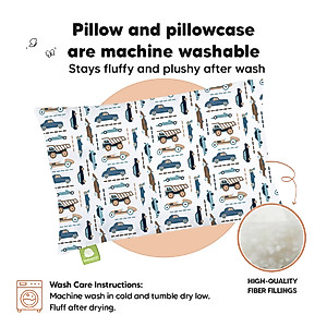 KeaBabies Toddler Pillow with Pillowcase - 13x18 My Little Dreamy Pillow - Toddler Pillow Case for Boy, Kids - Cotton Toddler Pillows for Sleeping - 100% Natural Cotton Pillowcase