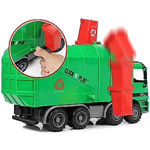Click N' Play Friction-Powered Toy Truck, Green | Garbage Truck Toys, Trash Truck, Toy Car, Kid Toy, Toddler Toy, Farm Toys | Tonka-Inspired Dump Truck Toy | Big/Large Toy Trucks for Boys&Girls