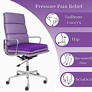 Gel Seat Cushion for Long Sitting, Double Thick Office Desk Home Wheelchair Seat Cushions for Back Hip Sciatica Tailbone Pain Sore Pressure Relief, Egg Gel Cooling Game Chair Pad for Car Truck Driver