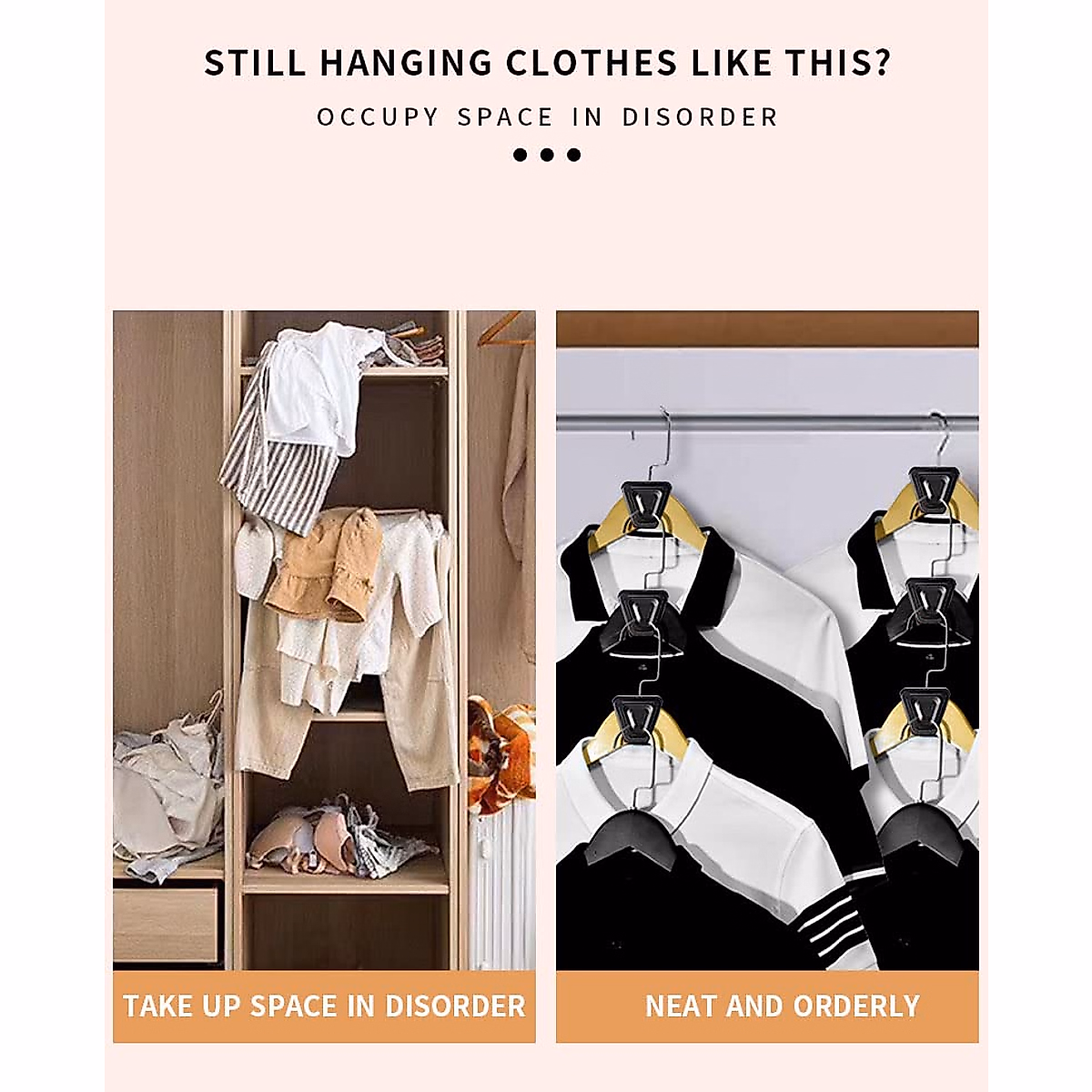 18 Pcs Hangers Space Saving,Clothes Hanger Connector Hooks,Heavy Duty Plastic Hangers Hooks,Clothes Hanger Connector Hooks,Wardrobe Organizers and Storage