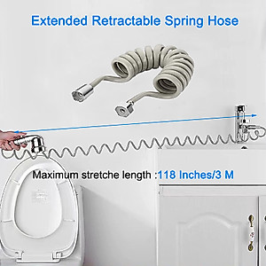 MOSELNY Sink Faucet Sprayer Attachment,Pet Shower Sprayer with 118" Spring Hose,ON/Off Shower Head, Faucet Sprayer Adapter with Aerator for Pet Shower, Hair Washing for Utility Sink,Bathtub