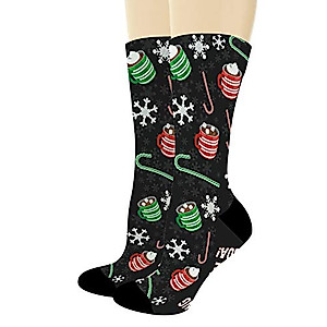 Fun Christmas Socks Bring Me Some Cocoa Christmas Gift for Holiday Outfits 1-Pair Novelty Crew Socks