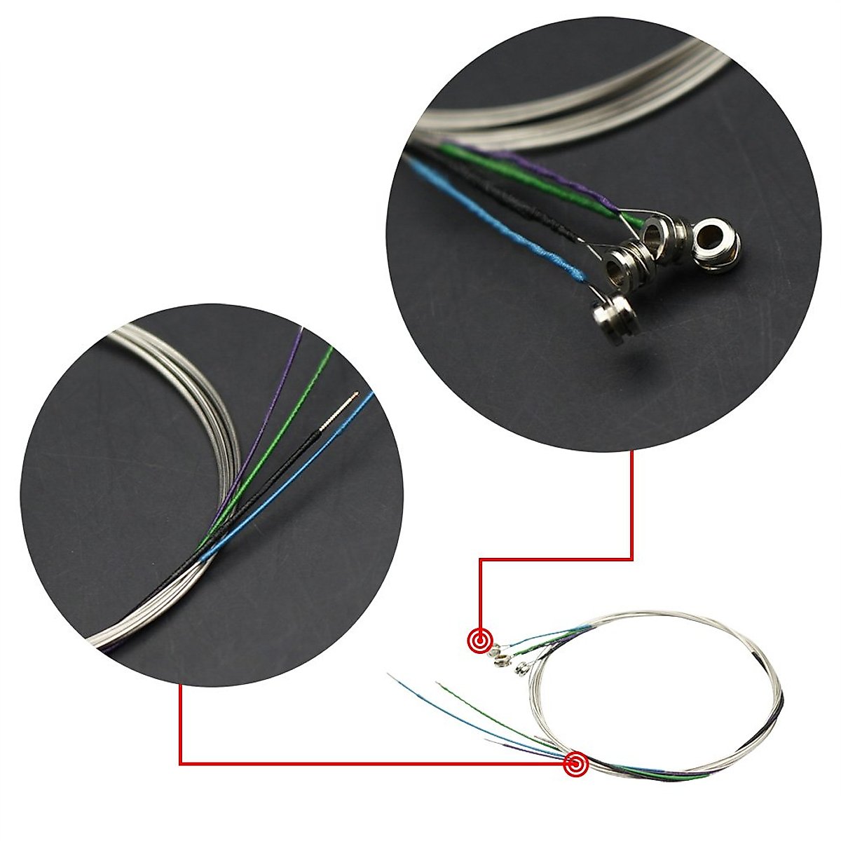 Imelod Violin strings Universal Full Set (G-D-A-E) violin Fiddle String Strings Steel Core Nickel-silver Wound with Nickel-plated Ball End for 4/4 3/4 1/2 1/4 Violins