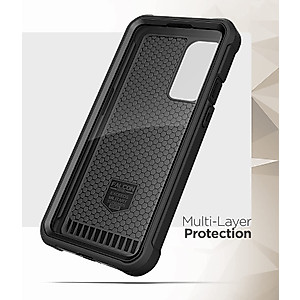 ENCASED Falcon Armor Designed for OnePlus 9 Case with Screen Protector, Protective Full Body Cover with Built-in Screen Guard (Black) (OnePlus 9)