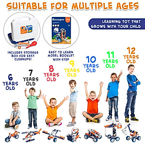 Building Toys Kits 152 Piece STEM Toys Erector Set for Boys Creative Construction Engineering Fun Educational Building Blocks Set for Boys and Girls Ages 6 7 8 9 10 11 12 Year Old, Best Toy Gift