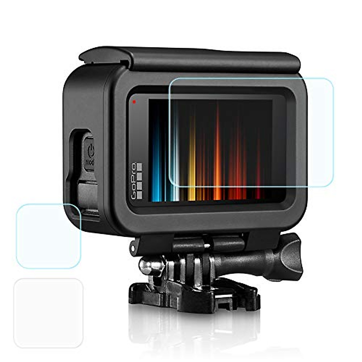 Ytaland Protective Cover for GoPro Hero 11 / Hero 10 / Hero 9 Black, with Tempered Glass Screen Protector, Plastic Housing Case Shell Frame