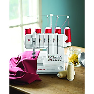 SINGER | Professional 14T968DC Serger Overlock with 2-3-4-5 Stitch Capability, 1300 Stitches per minute, & Self Adjusting - Sewing Made Easy,White
