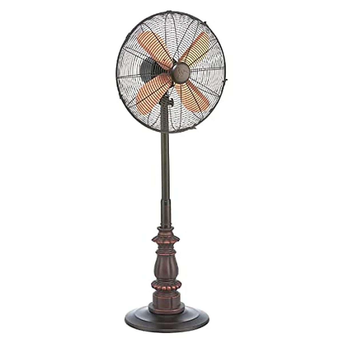 DecoBREEZE Pedestal Standing Fan, 3 Speed Oscillating Fan with Adjustable Height, Kipling, Antique Fan, 16 inches