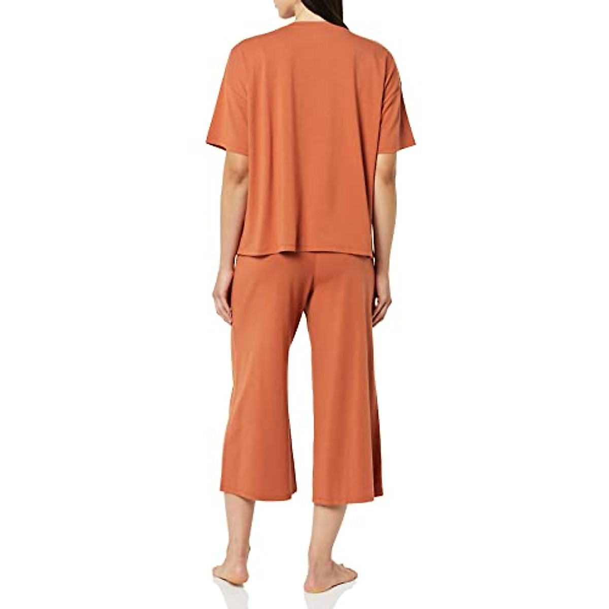 Amazon Essentials Women's Knit Jersey Pajama Set, Terracotta, X-Small