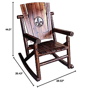 Leigh Country Fleur-De-Lis Medallion Outdoor Rocker, Brown