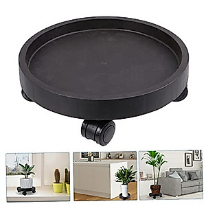 Yardenfun Flower Pot Base Planter Pots for Indoor Plants Pot Trays for Plants Pots for Outdoor Plants Plant Saucer 14 Inch Plant Caddy on Wheels Tray Pallet with Universal Wheels Round Brown
