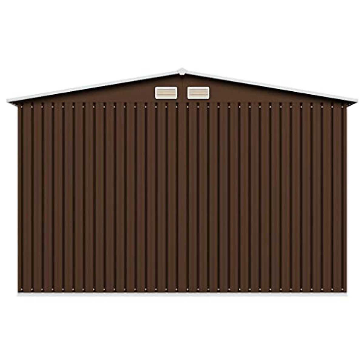 Garden Metal Storage Shed | Outdoor Tool Shed Storage Room with Vents | Storage Sheds with Door for Outside Patio Backyard Yard Lawn | Brown Galvanized Steel 101.2" x 80.7" x 70.1"