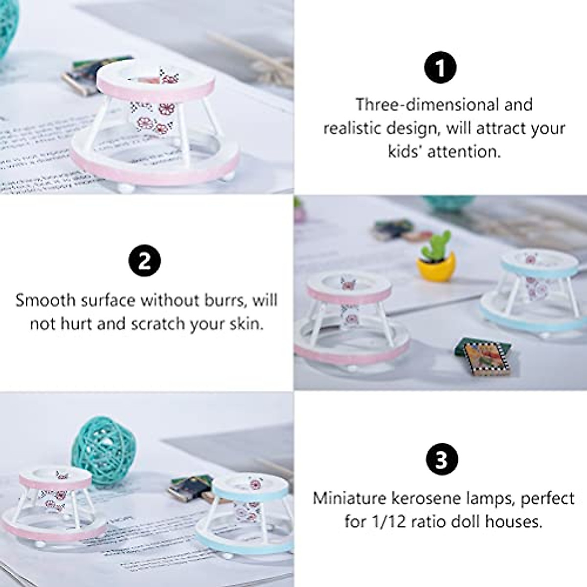 Amosfun Stand Learning Walker Toy Doll House Foldable Activity Baby Walker Activity Walker and Rocker Miniature