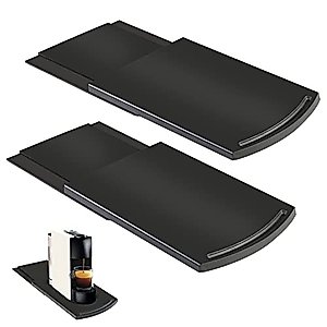 2 PCS kitchen sliding caddy,countertop sliders for kitchen appliances, sliding appliance tray for countertop, Blenders and Air Fryer, Appliance Slider for Coutertop with Rolling Wheels