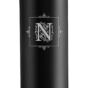 Maverton Personalized Coffee Mug for women - Thermal Mug with Spill-proof Lid for her - Reusable Stainless Steel Drinking Cup - For Birthday - Thermos Travel Mug for lady - INITIAL