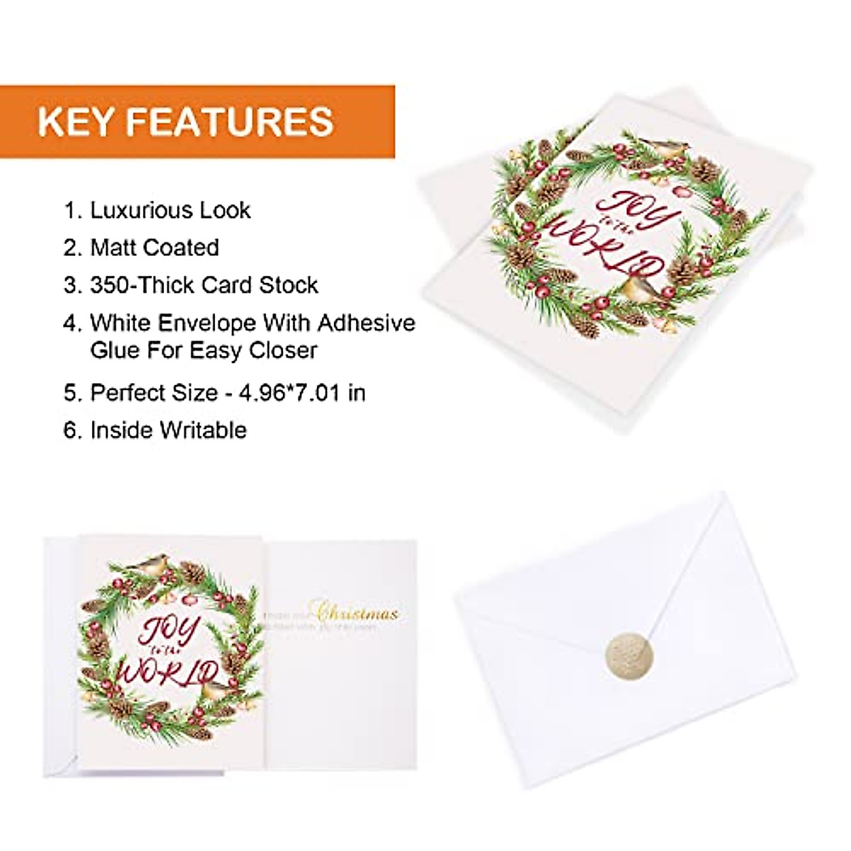 TAOZI&LIZHI Christmas Cards Boxed Assortment with Envelopes, Funny Merry Christmas Holiday Greeting Thank You Cards For Loved ones, Friends, and Family(6 Designs, 24 Handmade Cards)